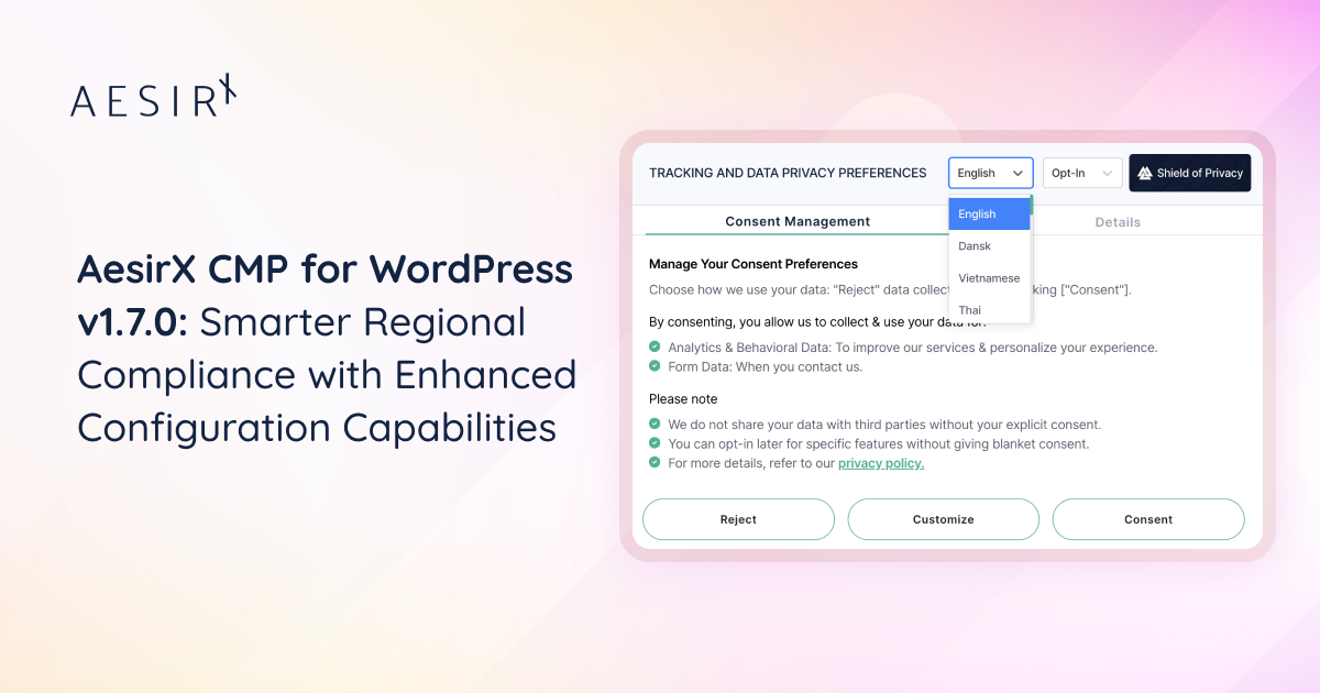 AesirX CMP for WordPress v1.7.0